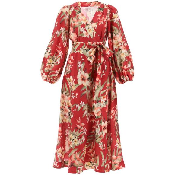 Zimmermann | Dresses | Zimmermann Lexi Wrap Dress With Floral Pattern ...